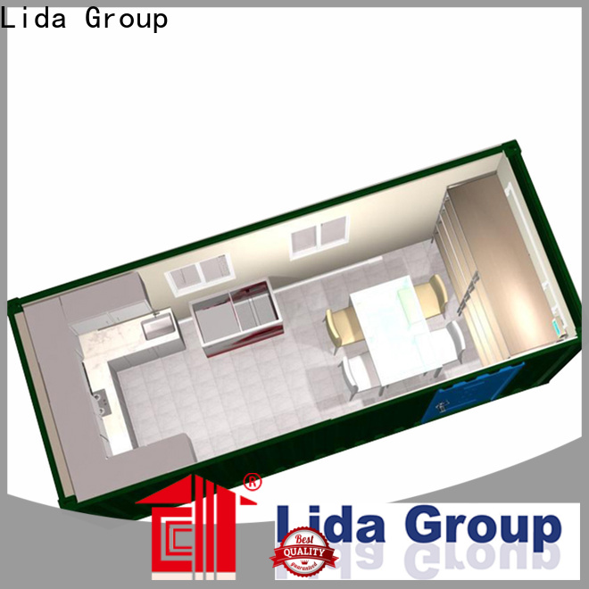 Custom two container home shipped to business used as kitchen, shower ...